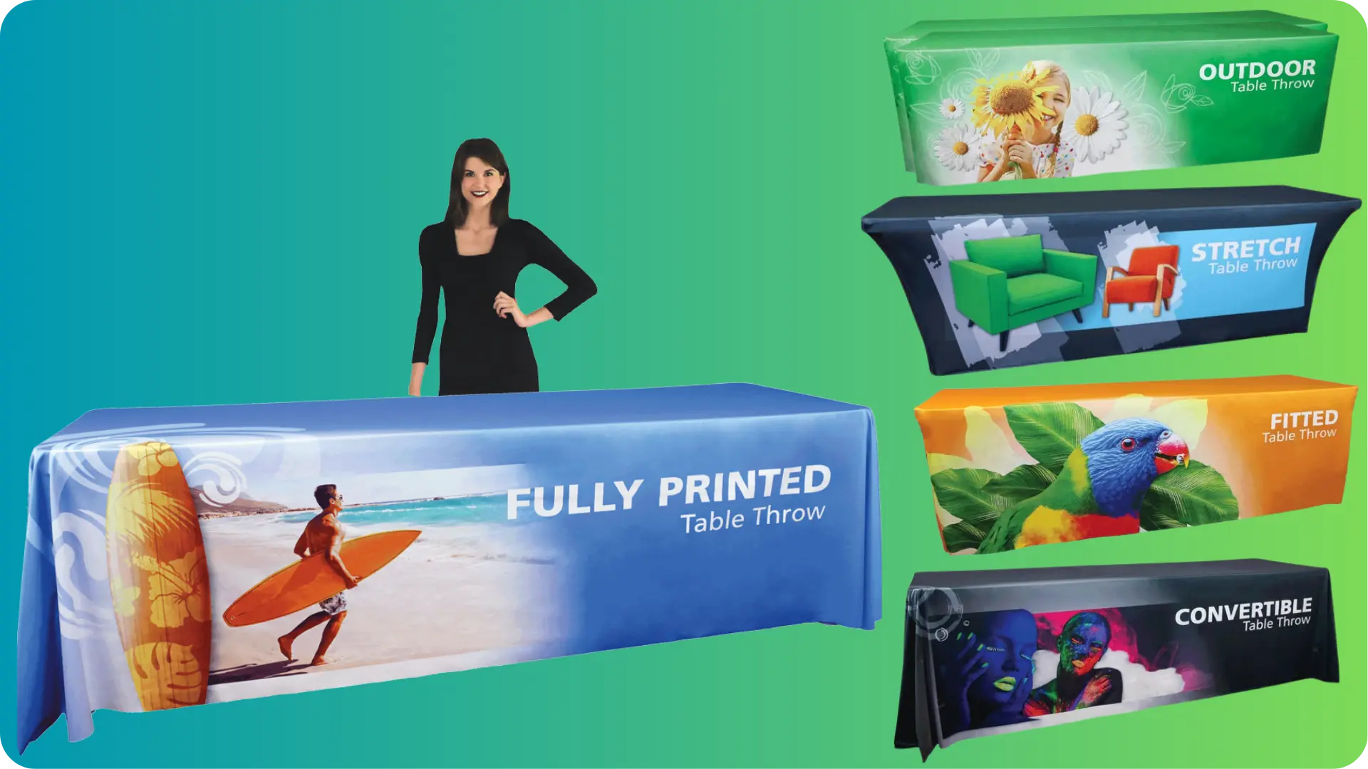 Custom Printed Table Covers for Events, Trade Shows & Retail